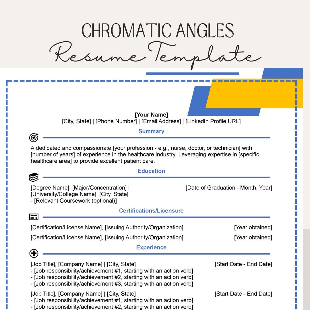 Chromatic Angles Resume Bundle | Modern, Professional, Ats-friendly ...