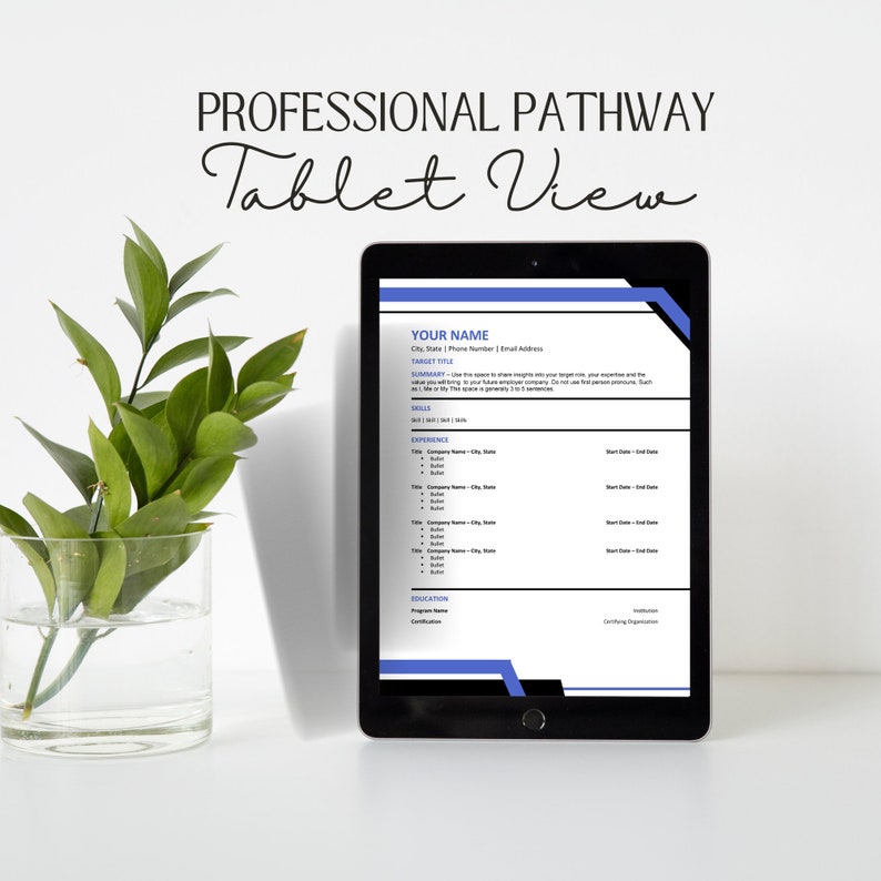 Modern Resume Template | Professional CV Design, Cover Letter (digital ...