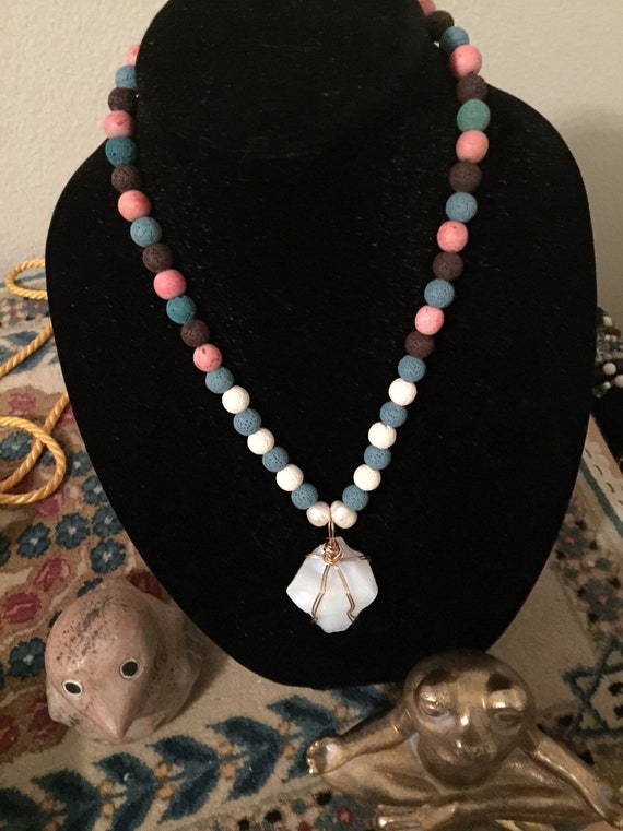 Luminescent white Andara with a 20 inch multi colored beaded | Etsy