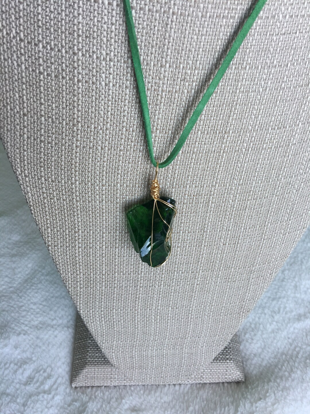 Merlin Green Andara With Evergreen Suede Necklace. - Etsy