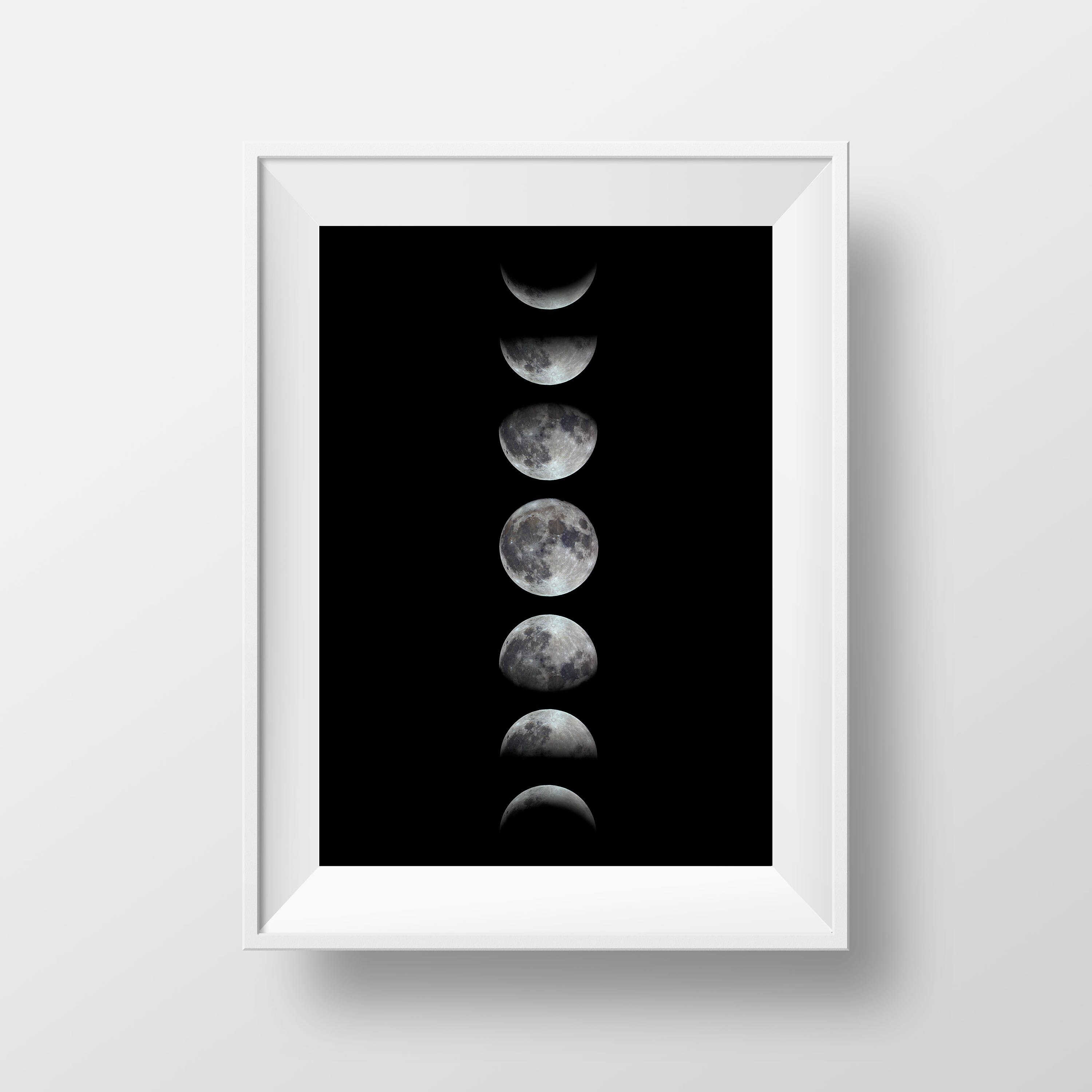 Moon Phase Print Moon Phase Wall Art Moon Phases Art - Etsy