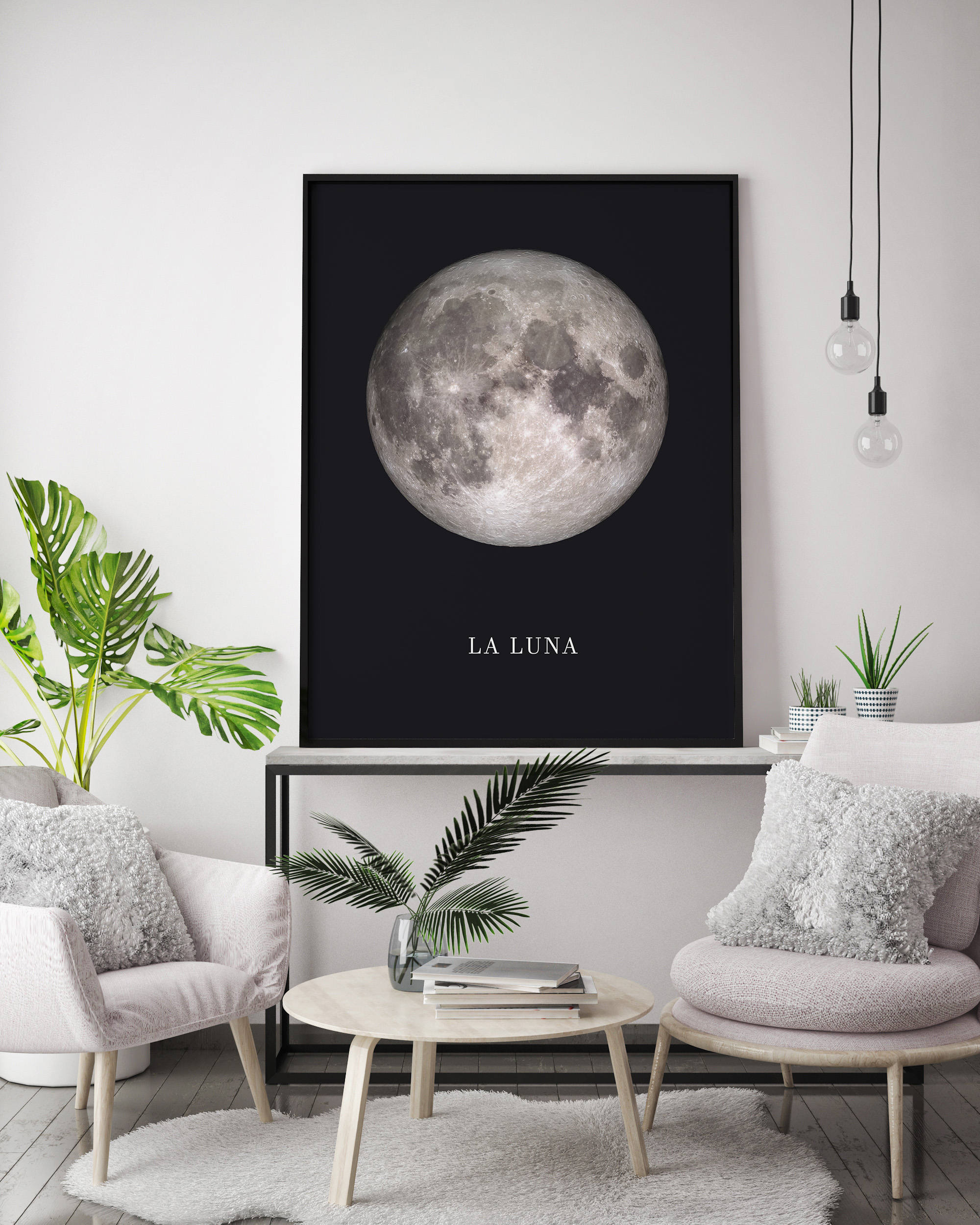 Moon Poster Moon Wall Art Affiche Scandinavian Moon Print - Etsy