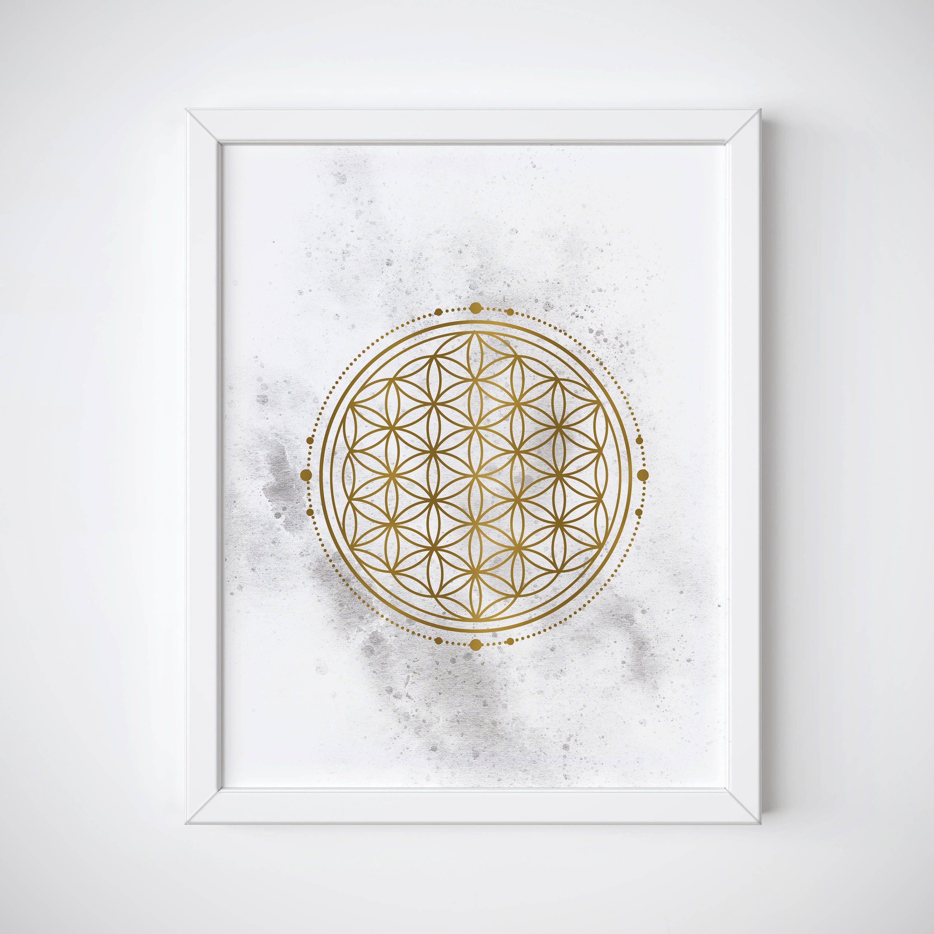 Flower of Life Print, Sacred Geometry Print, Gold Foil Decor, Sacred ...