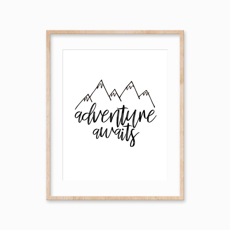 Adventure Awaits Adventure Print Line Drawing Print - Etsy