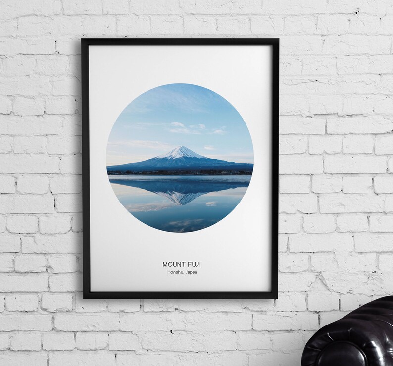 Mount Fuji Print, Mount Fuji Poster, Minimalist Mountain Poster, Mountain Wall Art, Japan ...