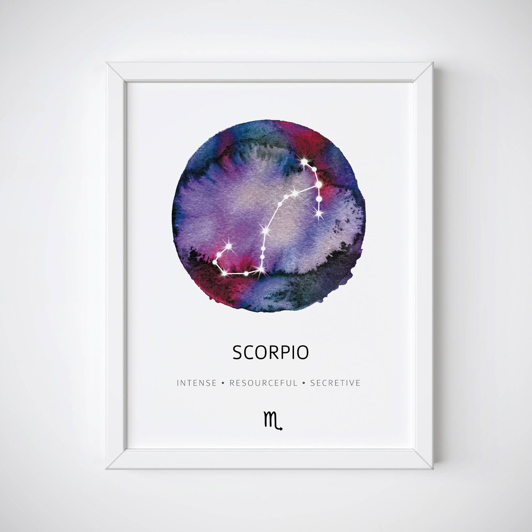 Scorpio Constellation Print, Constellation Watercolor, Scorpio Print ...