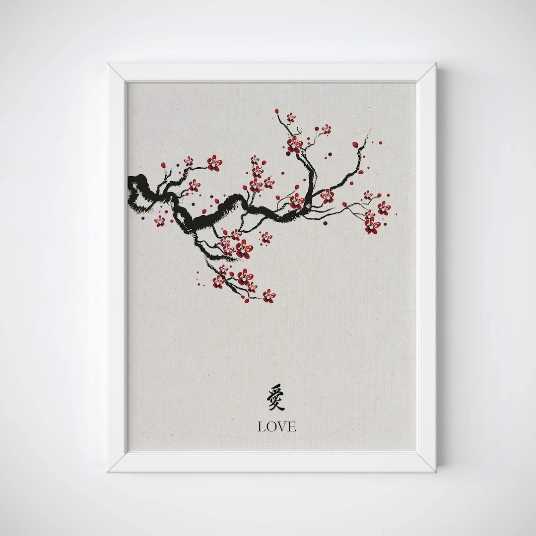 Cherry Blossom Art, Japanese Art Print, Cherry Blossom Print, Japanese ...