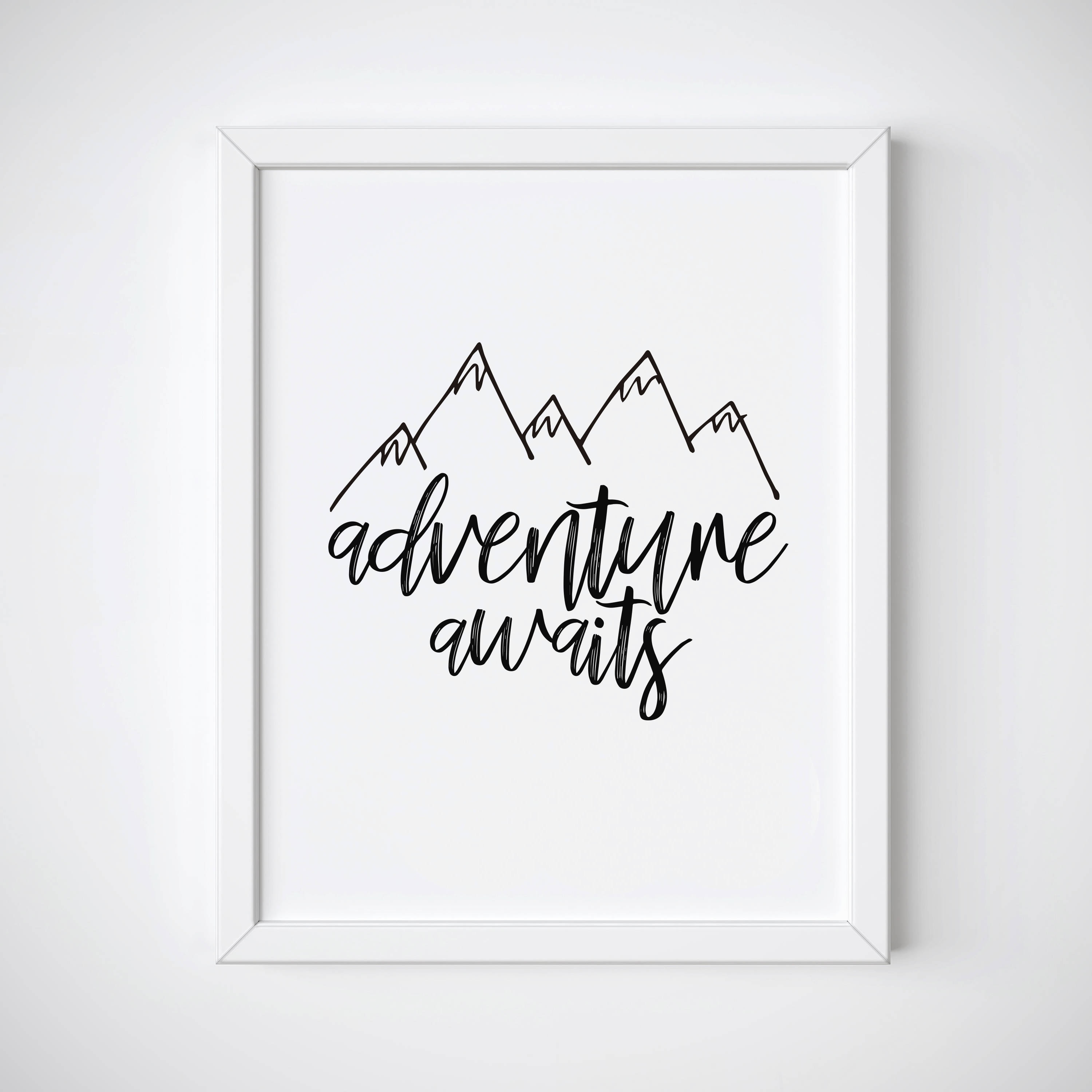 Adventure Awaits, Adventure Print, Line Drawing Print, Wanderlust Gift ...