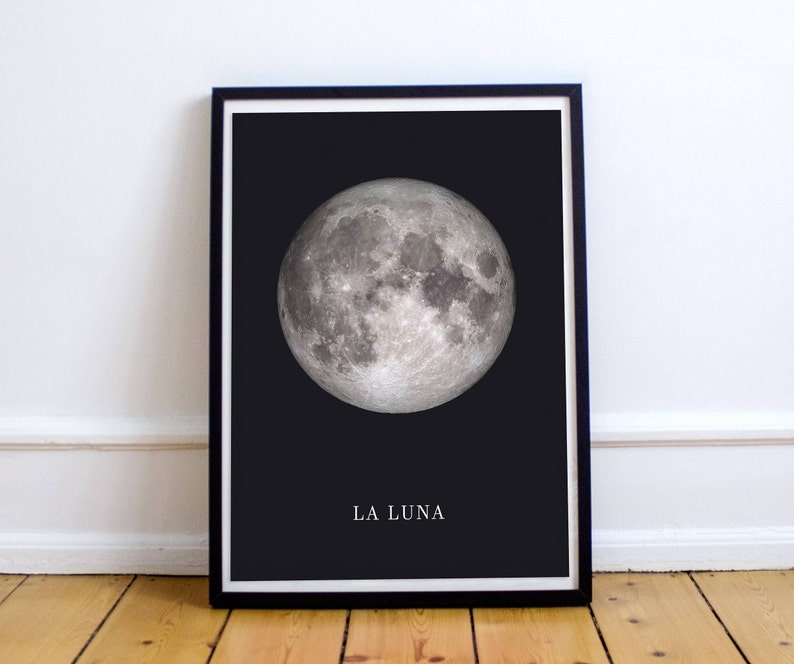 Moon Poster Moon Wall Art Affiche Scandinavian Moon Print - Etsy