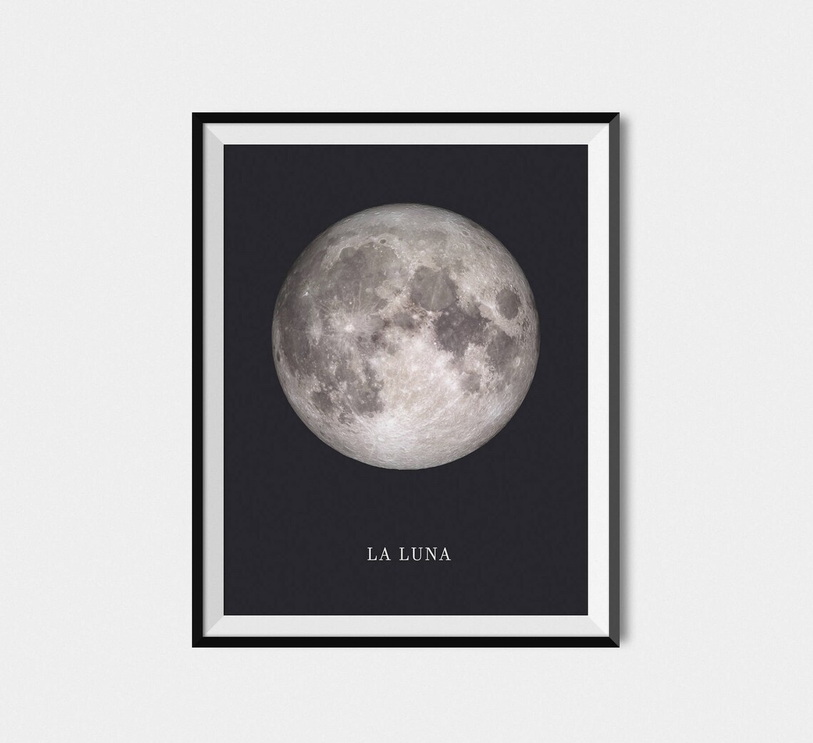 Moon Poster Moon Wall Art Affiche Scandinavian Moon Print | Etsy