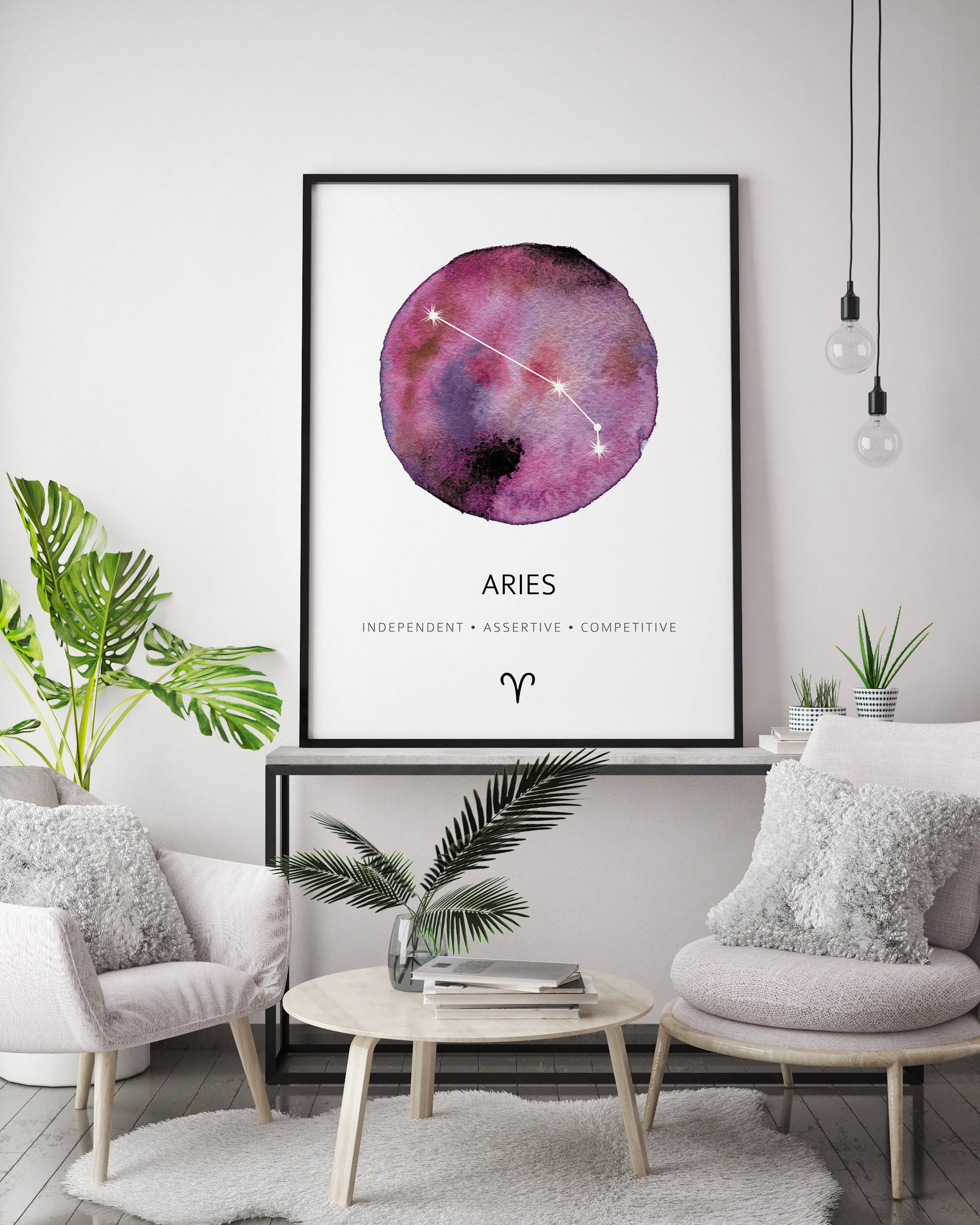 Aries Constellation Art Print, Aries Print, Aries Watercolor Print ...