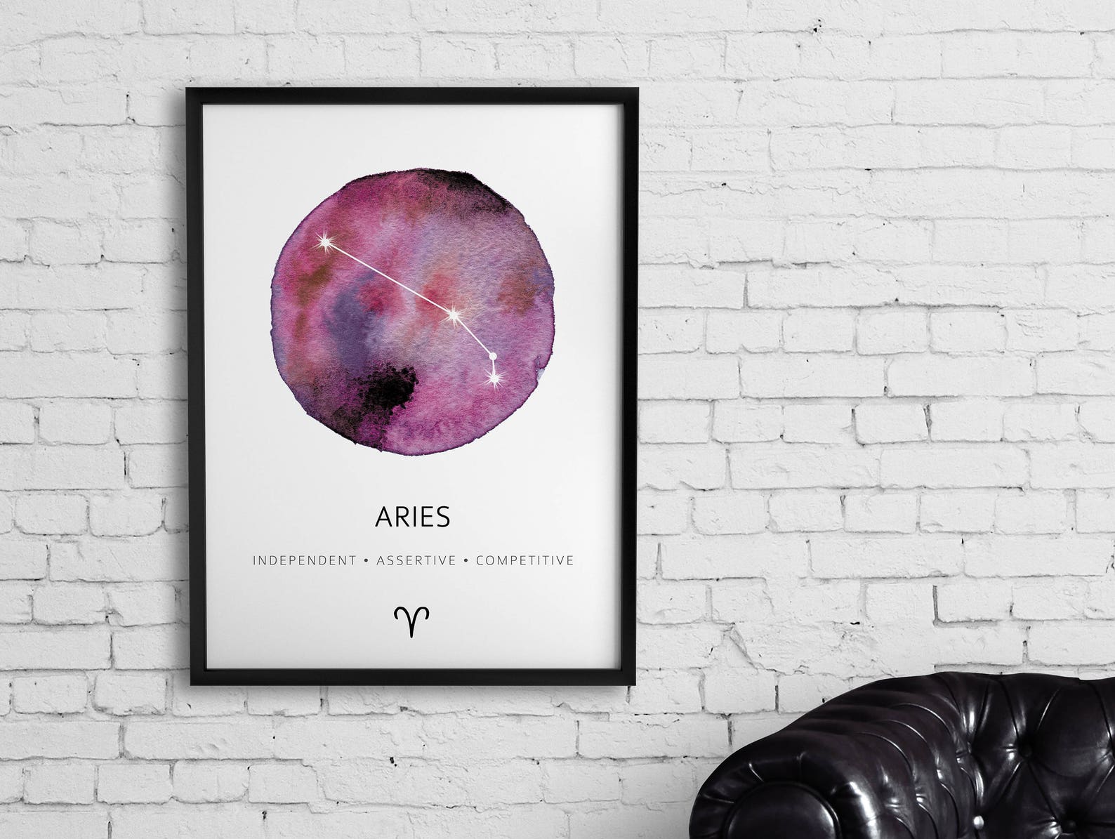 Aries Constellation Art Print, Aries Print, Aries Watercolor Print ...