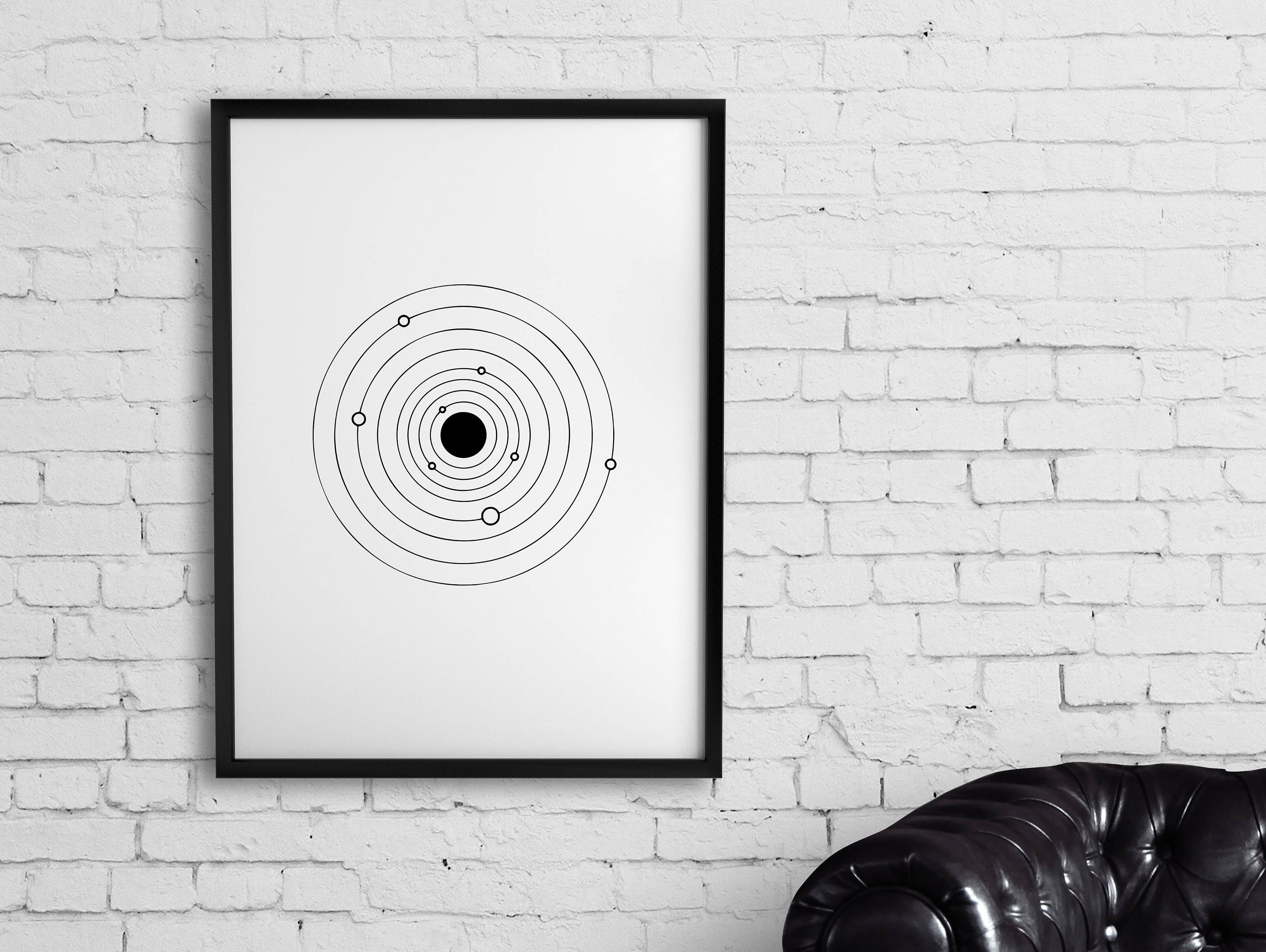 Solar System Print, Galaxy Line Art Print, Tumblr Room Decor, Celestial ...