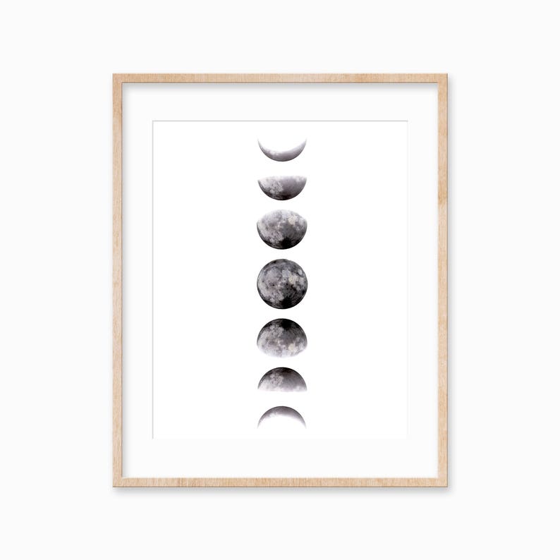 Moon Phases Wall Art Moon Phases Print Affiche Scandinave - Etsy