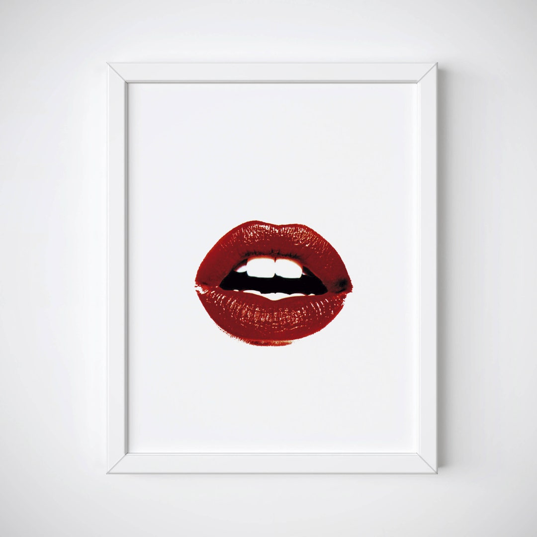 Lips Wall Art, Red Lips Print, Lips Print, Fashion Wall Art, Fashion ...