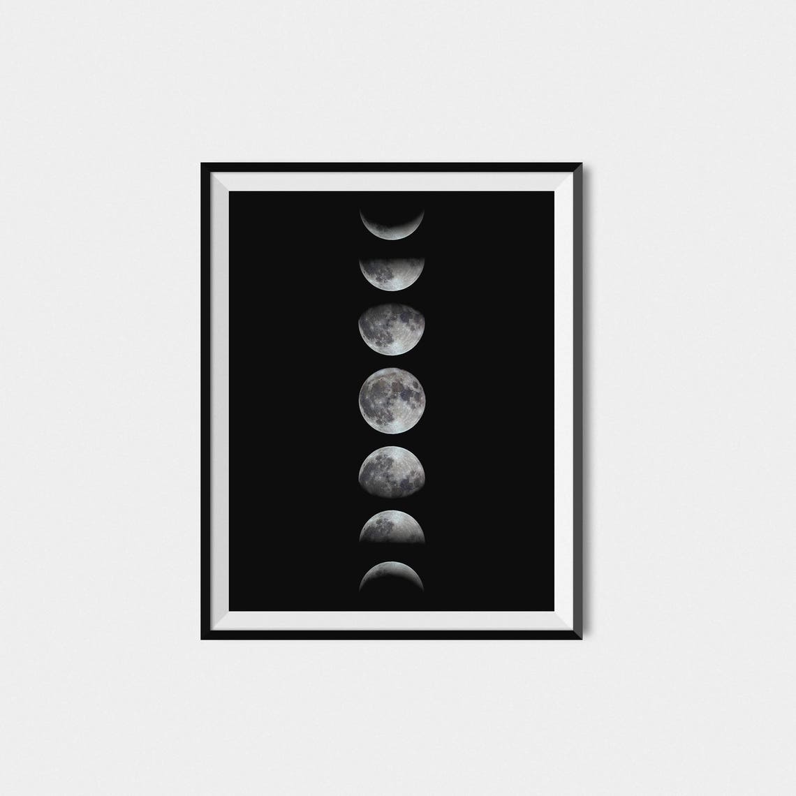 Moon Phase Print, Moon Phase Wall Art, Moon Phases Art, Affiche ...