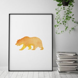 Bear Watercolor Nursery Print, Bear Watercolor Nursery Wall Art ...