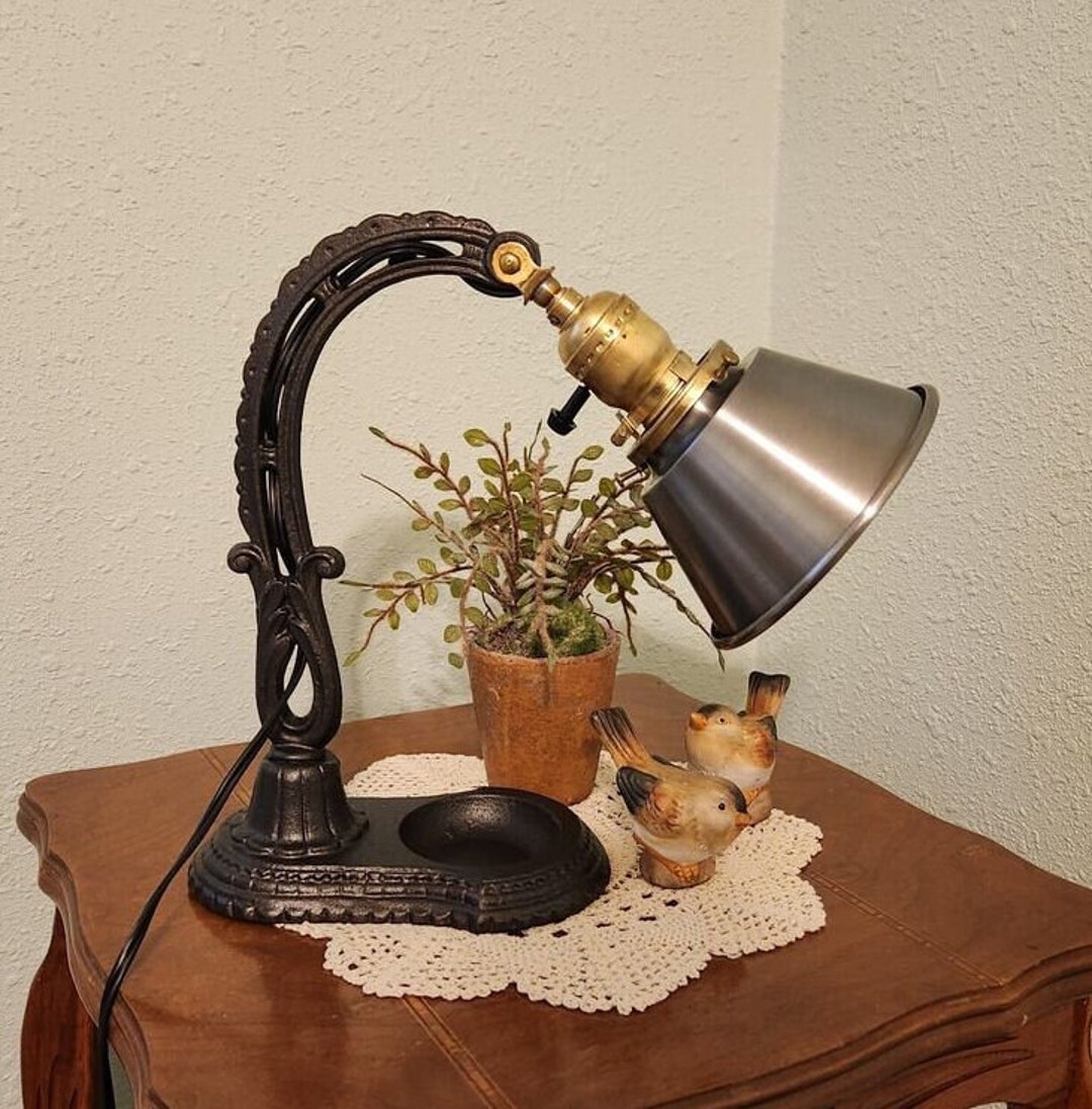 Vintage Cast Iron Bridge Arm Desk Lamp - Etsy