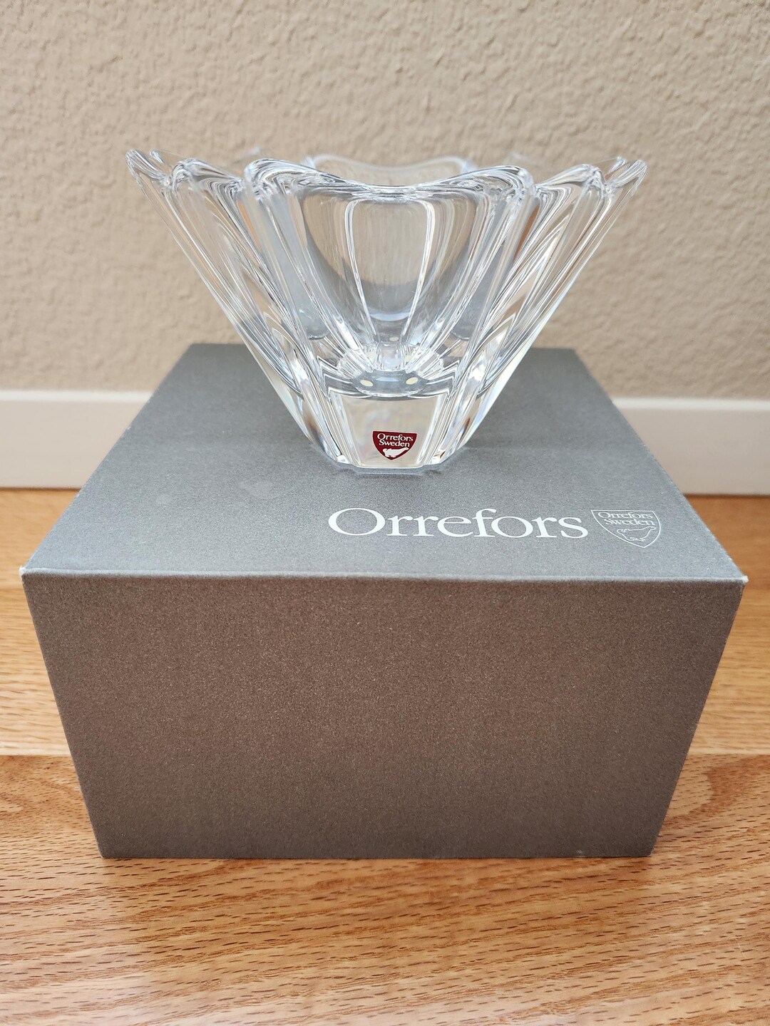 Orrefors Sweden Signed Crystal Orion Mini Bowl 4642/11 With Original ...