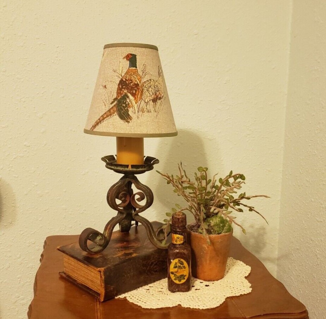 Vintage Decorative Cast Iron Accent Table Lamp Base With Handmade Clip ...