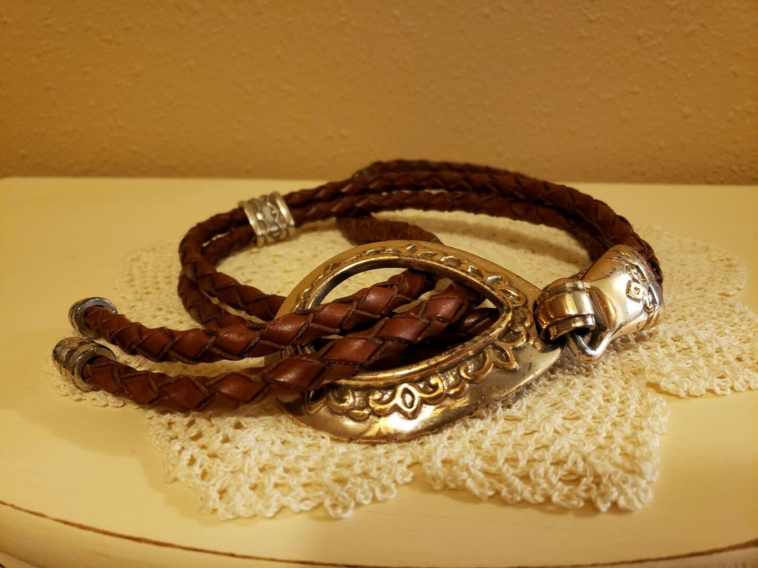 Vintage Western Style Braided Rope Hip Belt With Silver Buckle ...