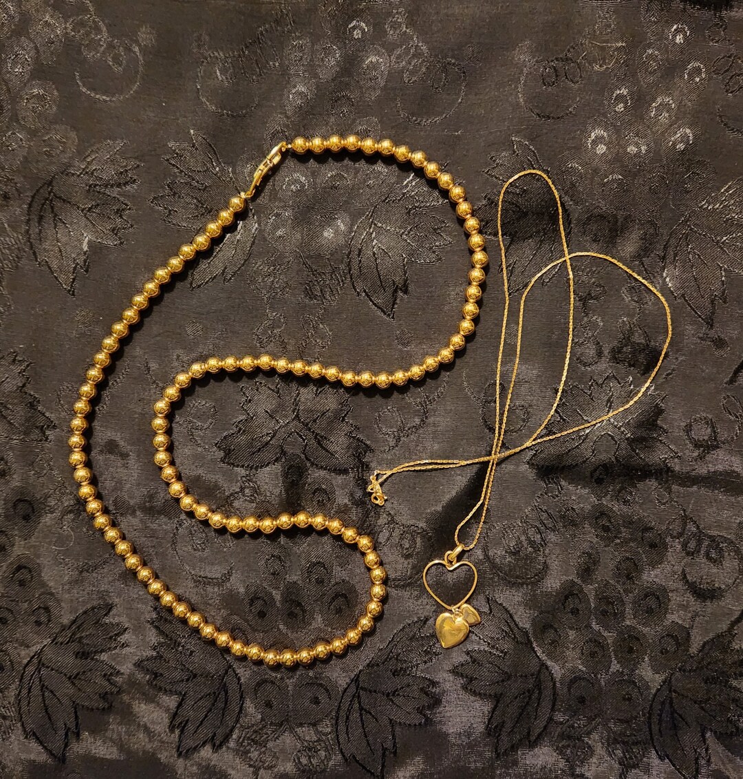 Two Vintage Napier Signature Gold Tone Necklaces - Etsy