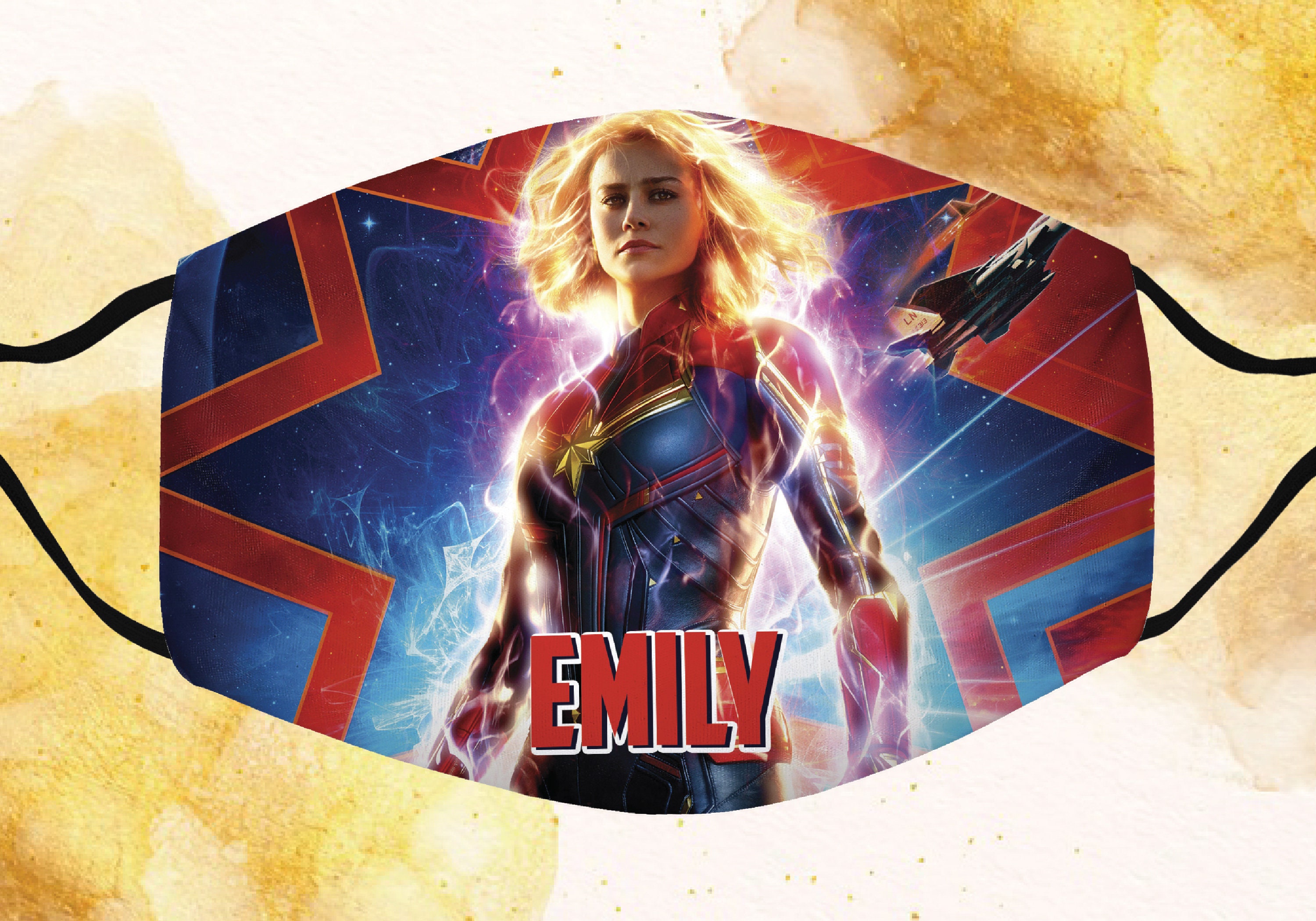 Captain Marvel Captain Marvel Face Mask The First Avenger | Etsy