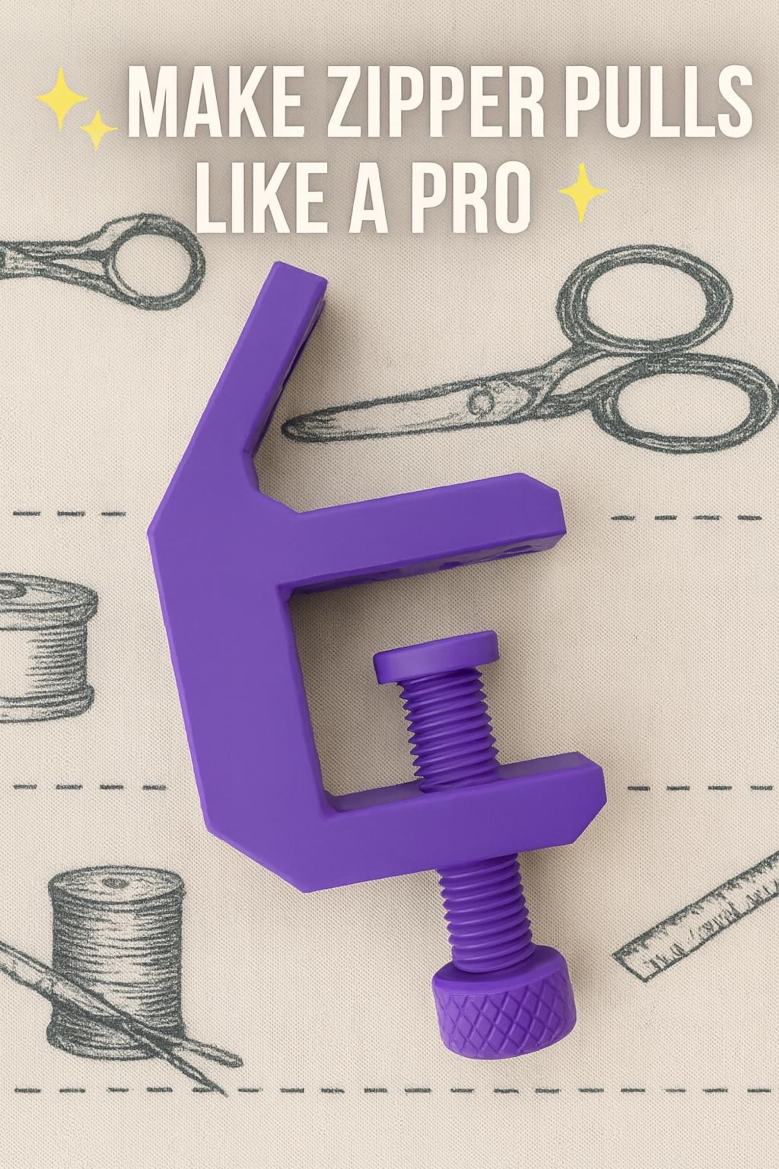 Zipper Pull Jig – Sewing Third Hand Tool for Attaching Zipper Pulls DIY ...