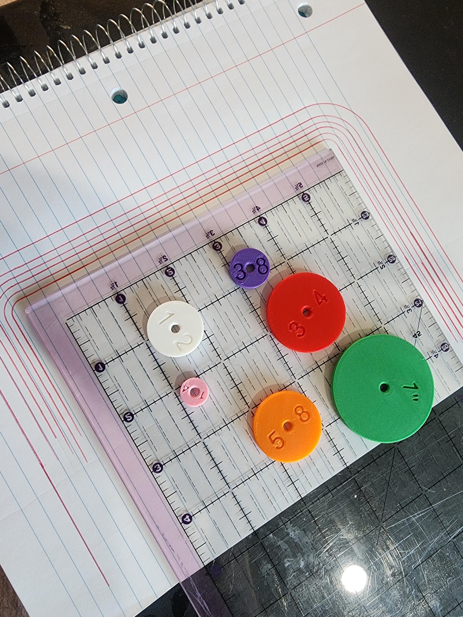 Seam Allowance Wheel Set: 3D Printed Sewing & Quilting Tool (6 Sizes ...