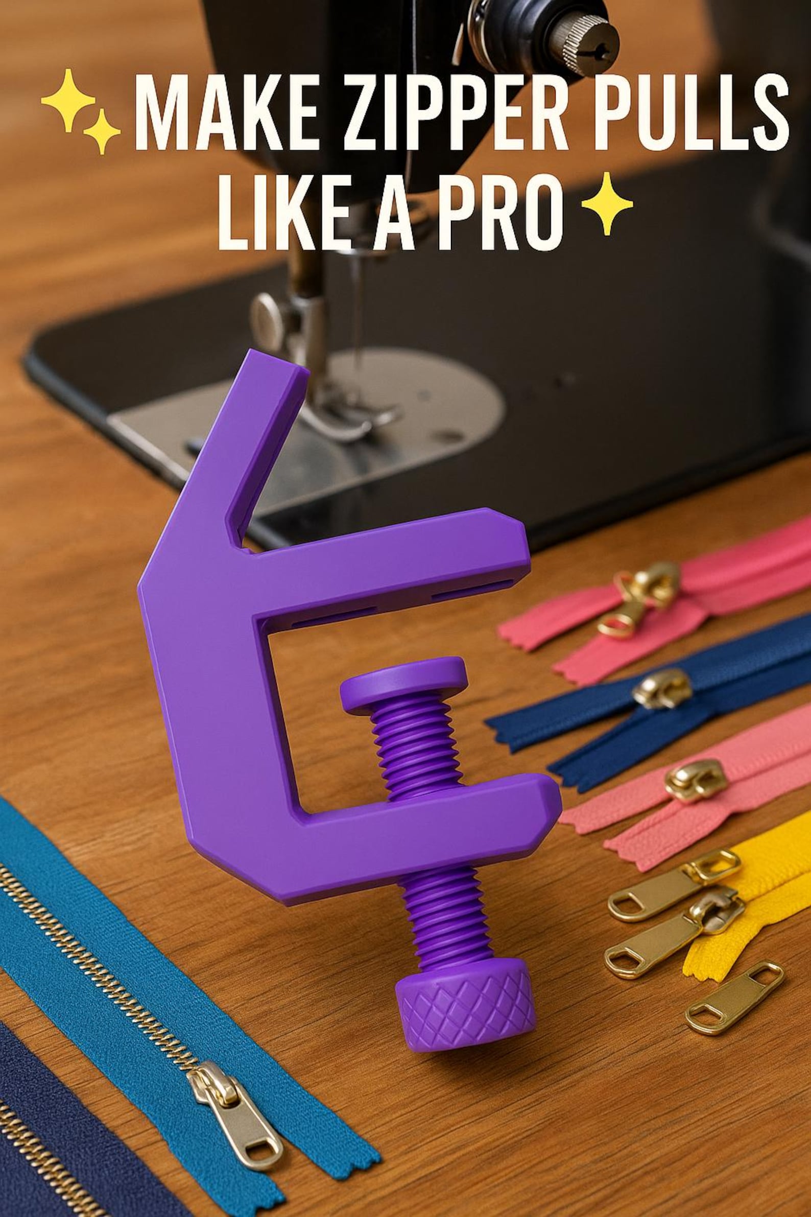 Zipper Pull Jig – Sewing Third Hand Tool for Attaching Zipper Pulls DIY ...