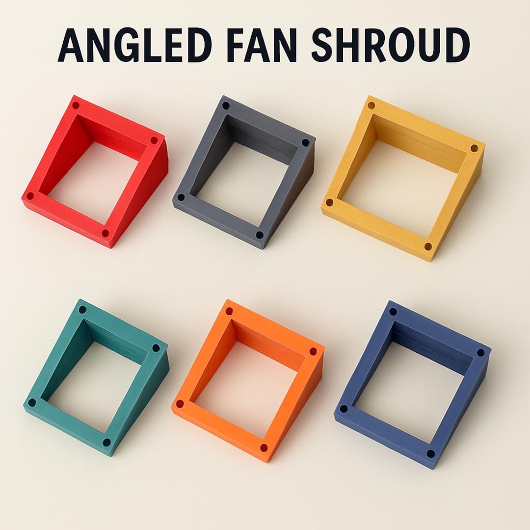 3D Printed Angled Fan Shroud: 10/20 Degree Mount, Pc/electronics ...