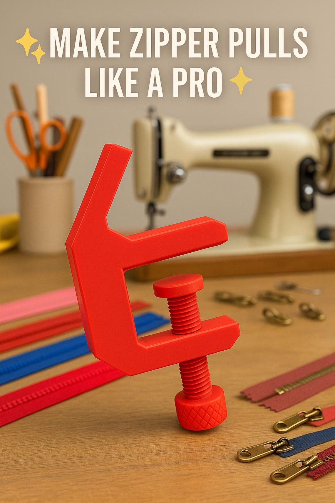 Zipper Pull Jig – Sewing Third Hand Tool for Attaching Zipper Pulls DIY ...