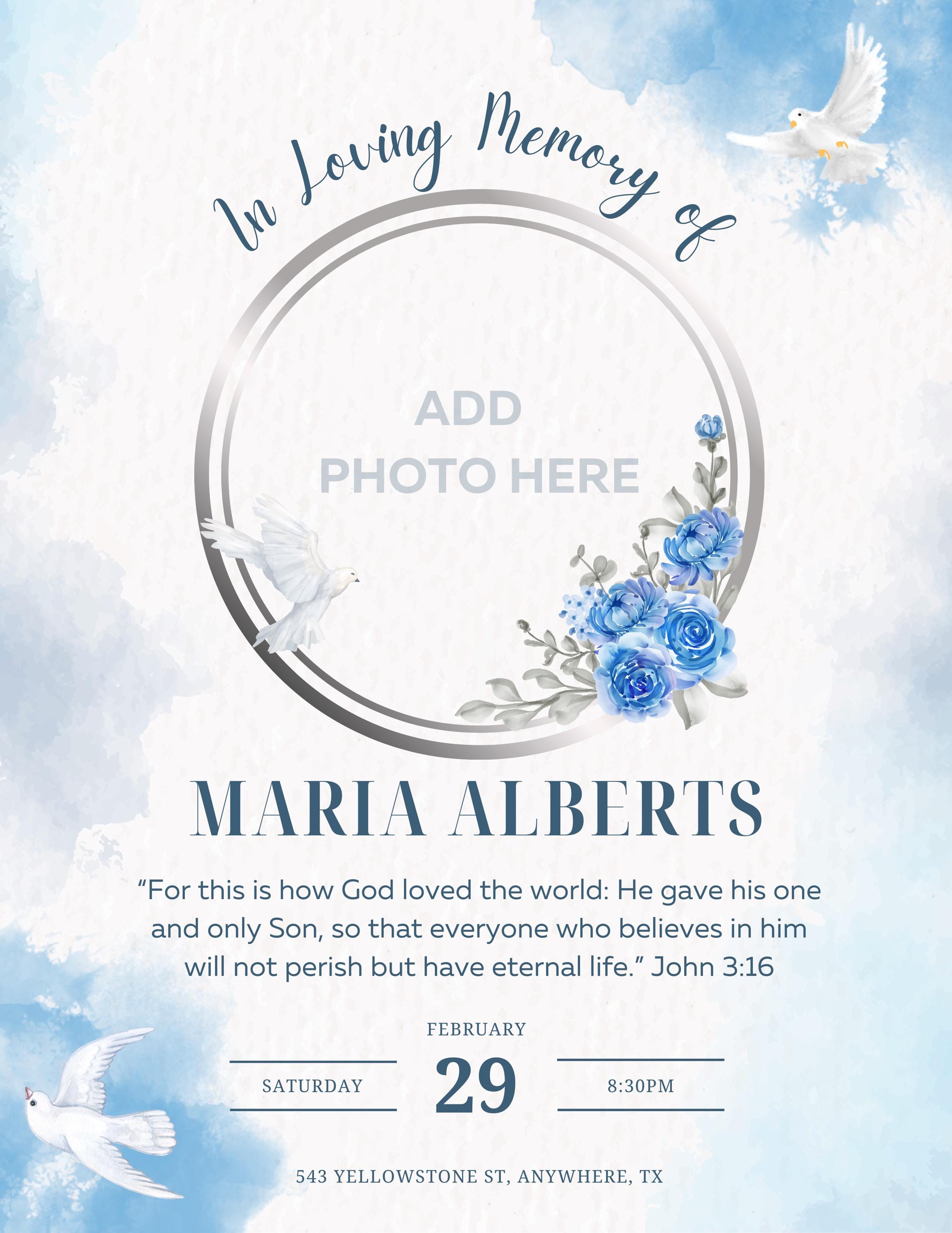 In Loving Memory Card With Bible Verse - Etsy