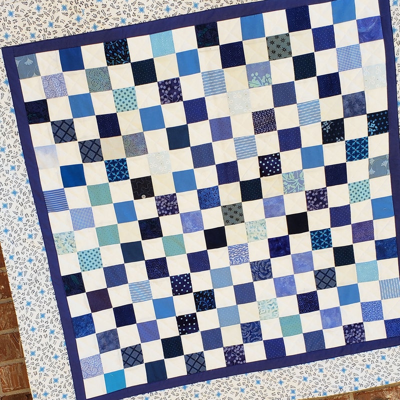 Blue and White Quilt - Etsy