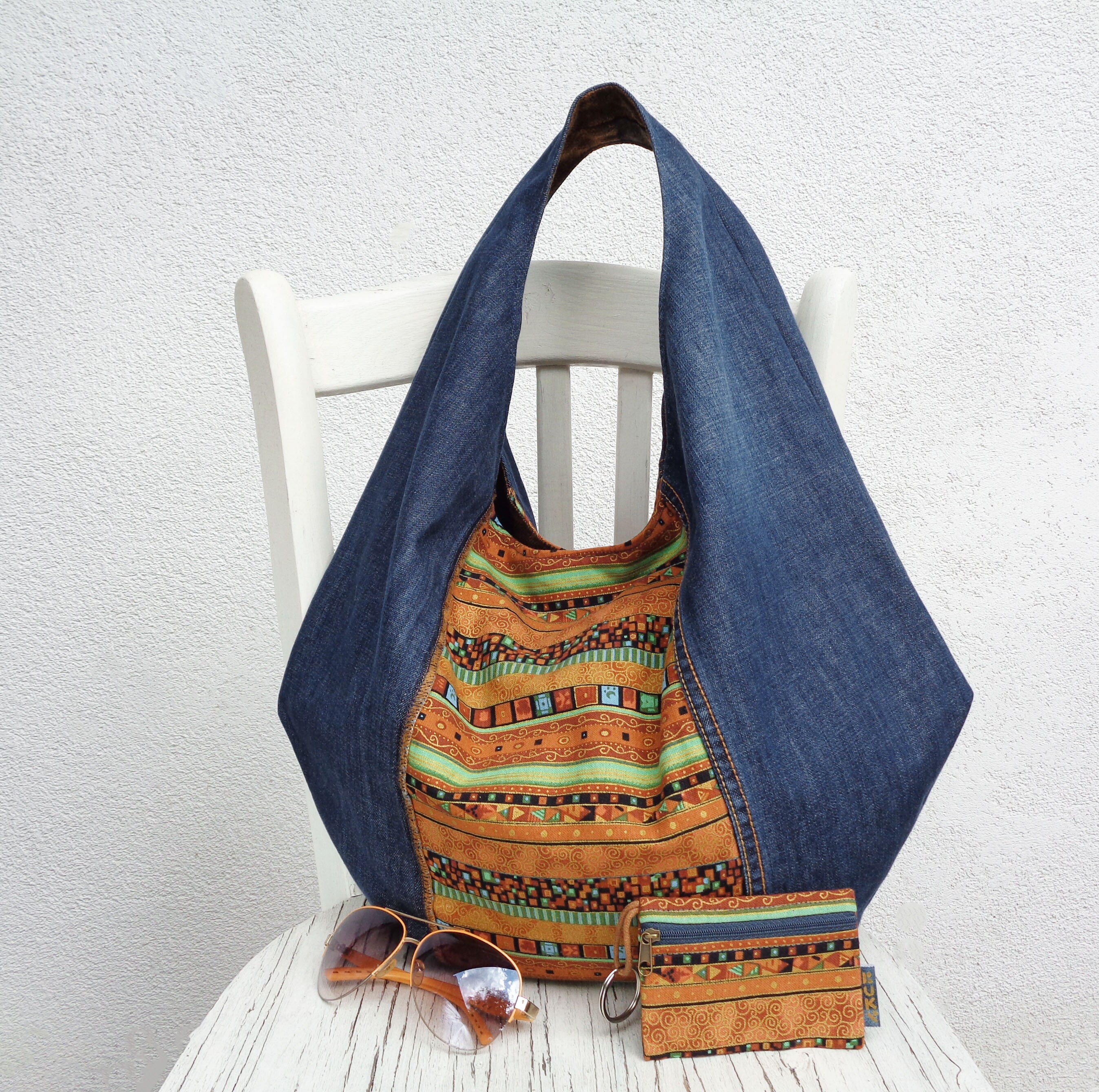 Large Hobo Bag, Oversized Soft Bag, Denim Jeans Shoulder Bag, Casual ...