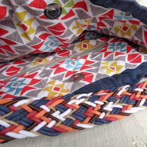 Small Denim Bag With Fringe, Slouchy Soft Textile Bag, Jeans Purse ...