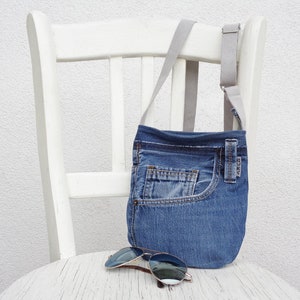 Denim Mini Bag, Cross-body Small Purse, Blue Jeans Hip Bag, Soft ...