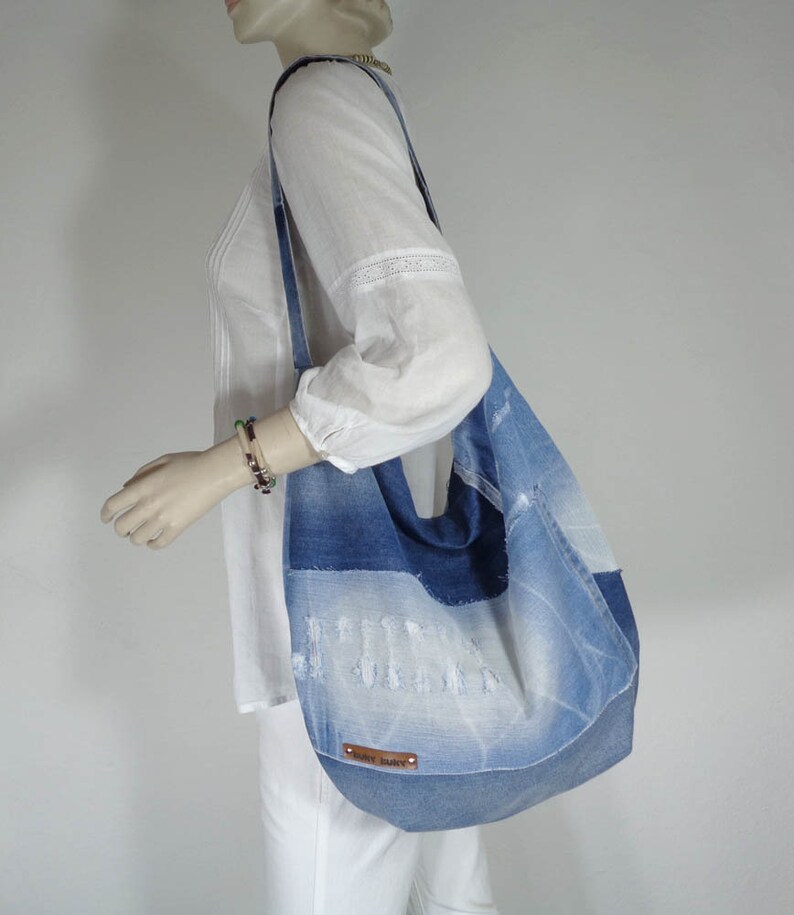 Custom Made Denim Bag, Made to Order Slouchy Soft Shoulder Bag, Purse ...