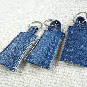 Keychain, Upcycled Denim Key Fob, Keepsake, Lucky Charm, Small Gift for ...