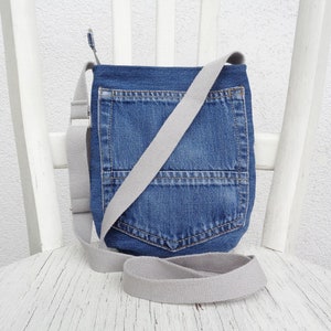 Denim Mini Bag, Cross-body Small Purse, Blue Jeans Hip Bag, Soft ...