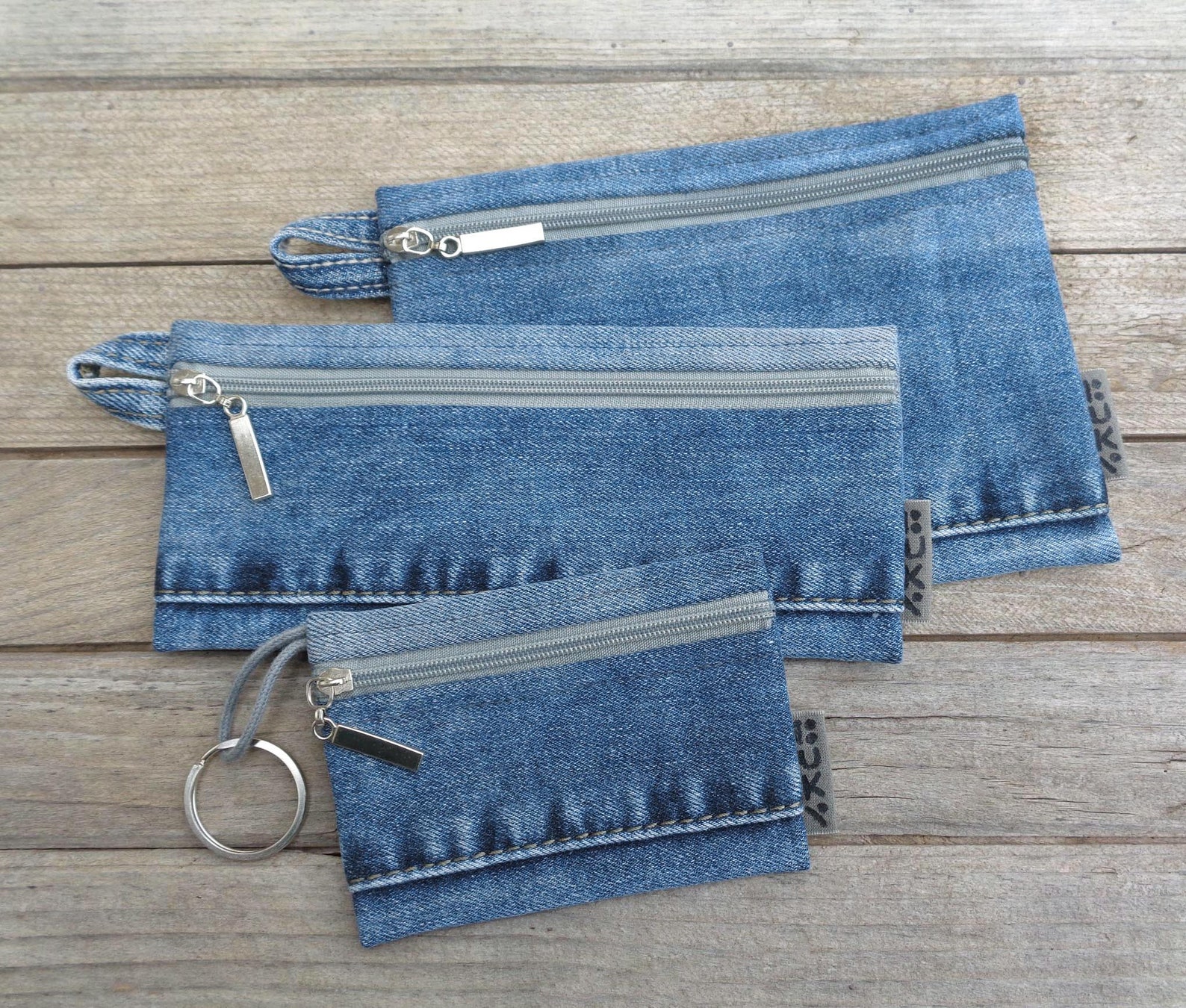 Zipped Pouches Gift Set - Make up Bag, Pencil Case and Coin Wallet. Pen ...