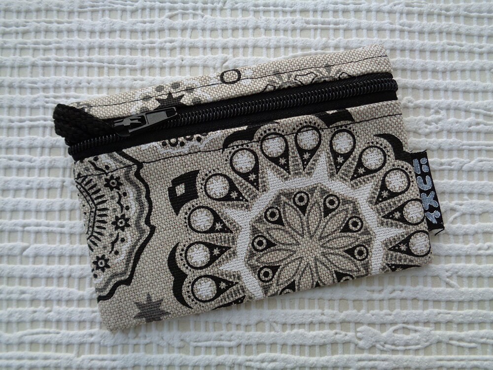 Key wallet key ring coin purse card wallet small zipped | Etsy