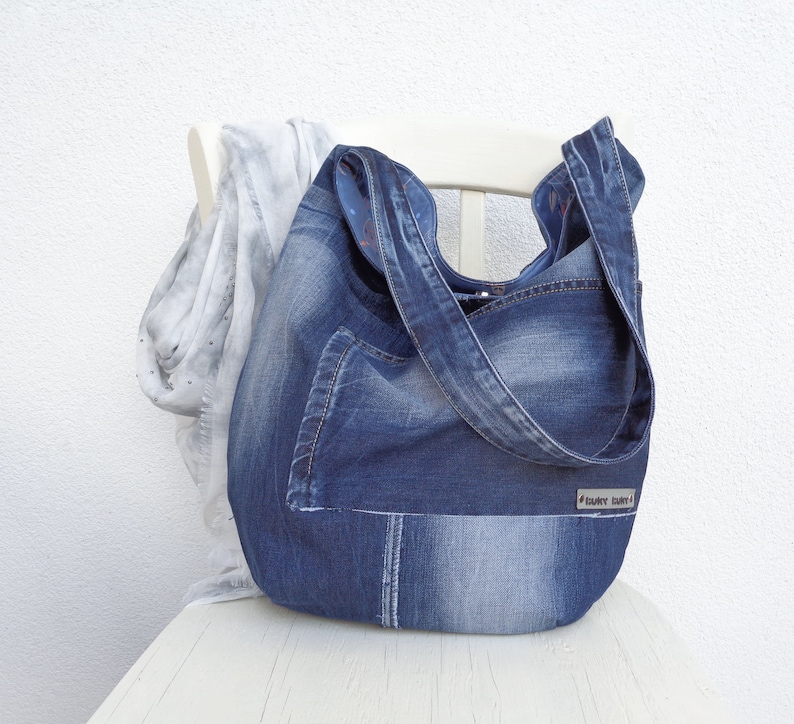 Custom Made Denim Bag, Made to Order Slouchy Soft Shoulder Bag, Purse ...