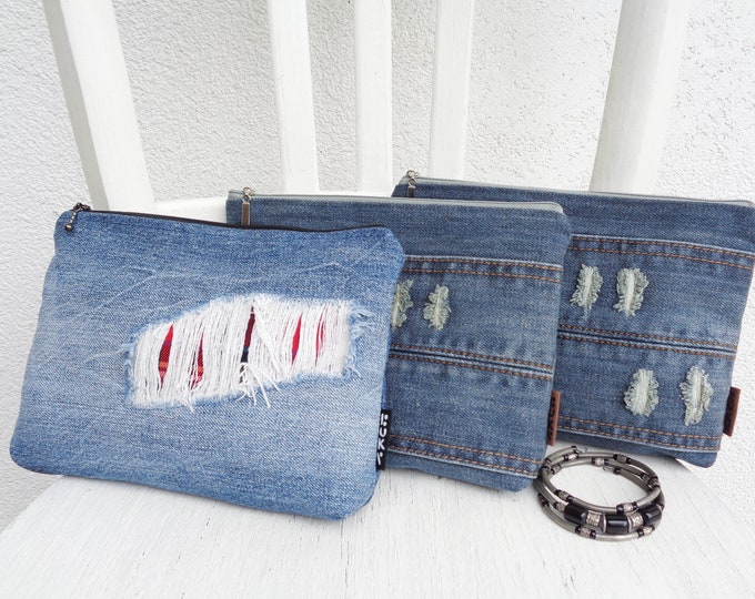 Cool Denim Mini Wallet Made of Upcycled Jeans. Compact and Practical ...
