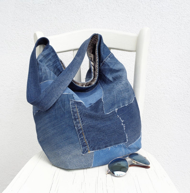 Custom Made Denim Bag, Made to Order Slouchy Soft Shoulder Bag, Purse ...