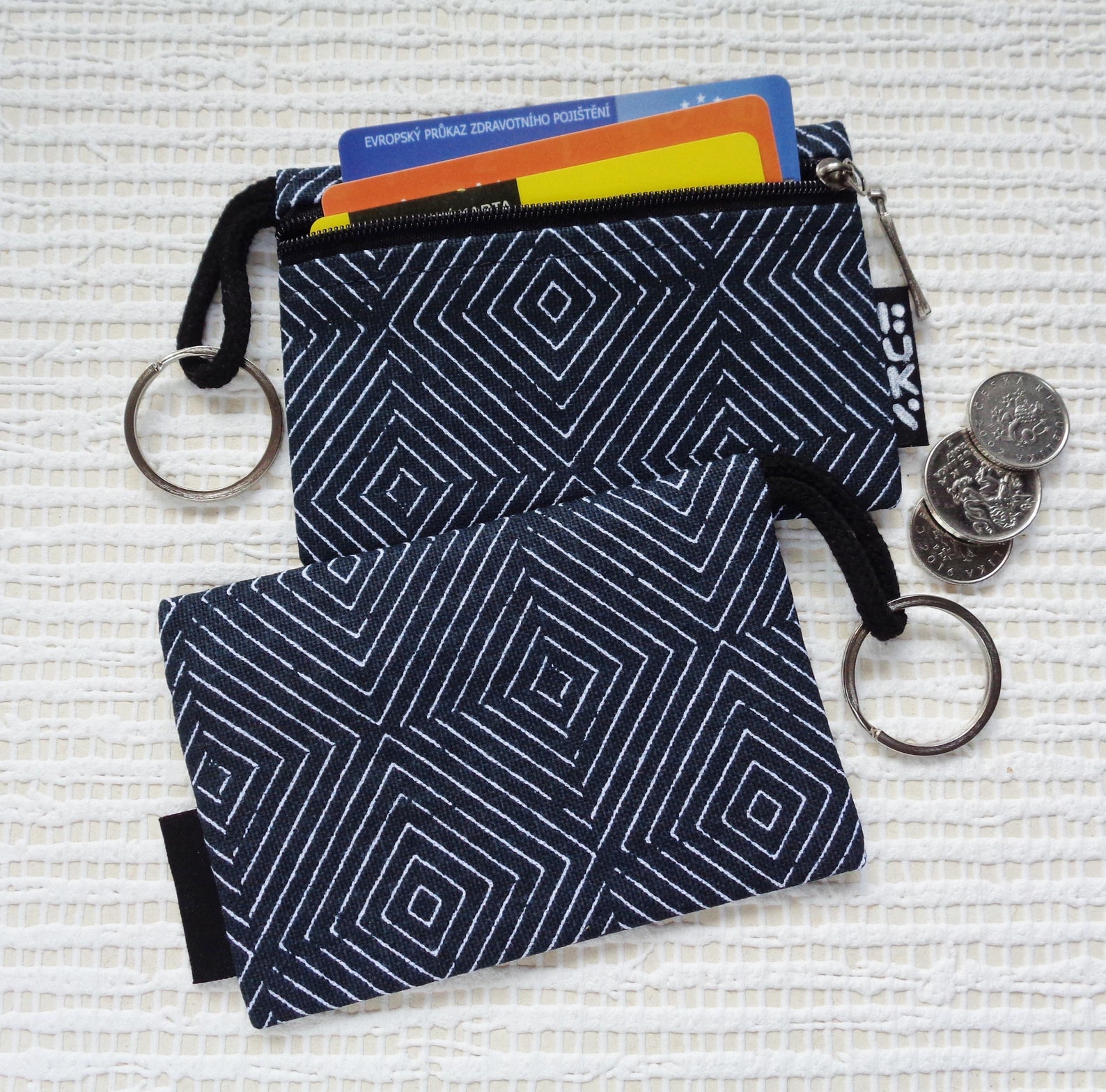 Key Pouch Coin Purse Card Wallet Zipper Pouch in Black - Etsy