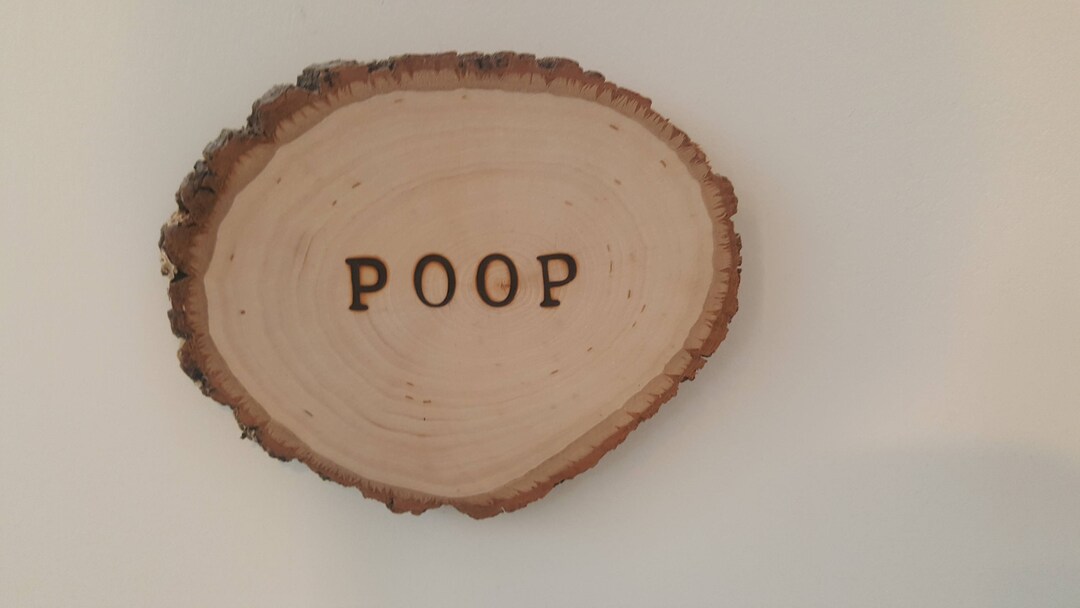 Poop Wall Hang Sign Wood Burned Bathroom Decor - Etsy