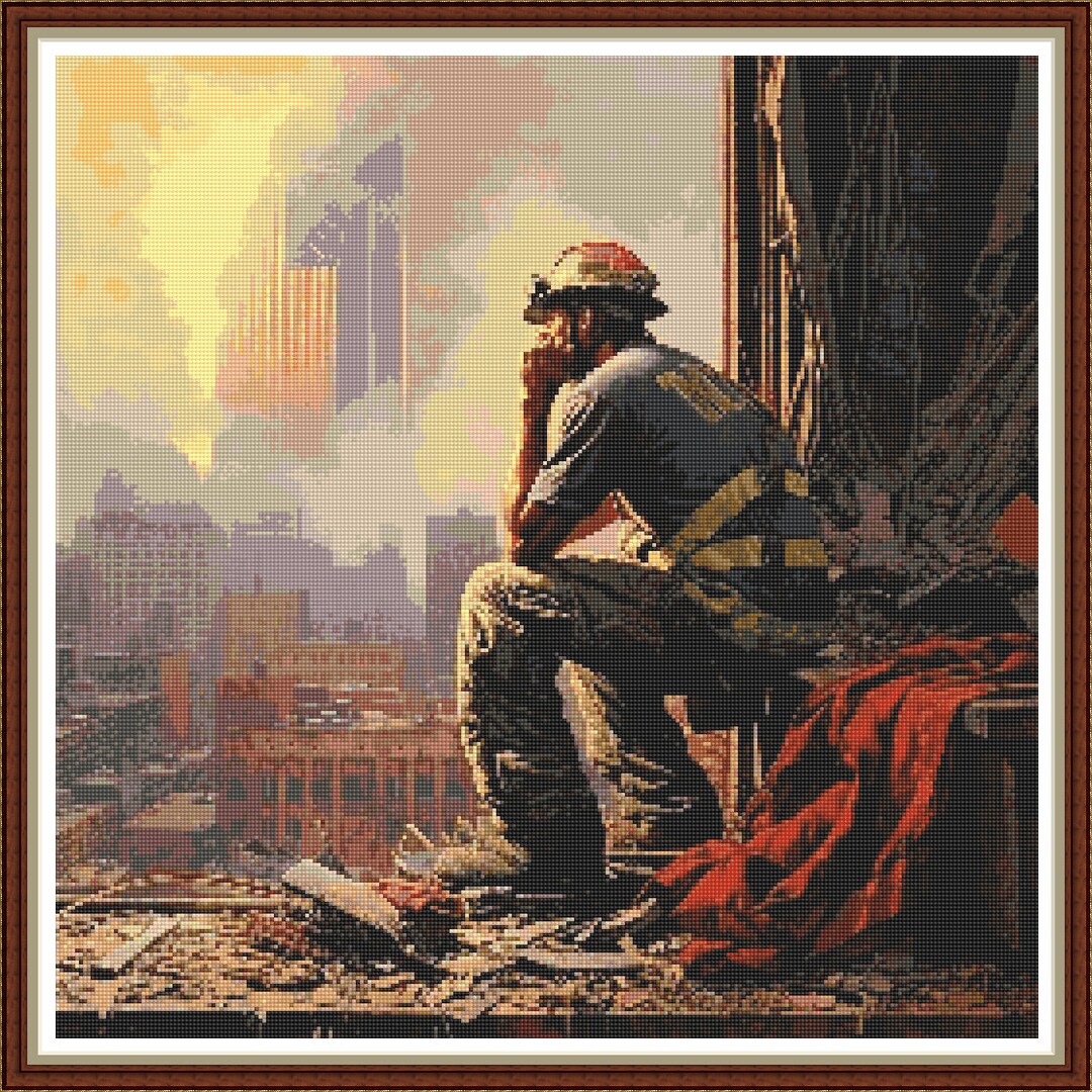 Ground Zero Hero PDF Digital Cross Stitch Pattern DMC Key 69 Colours 18 ...