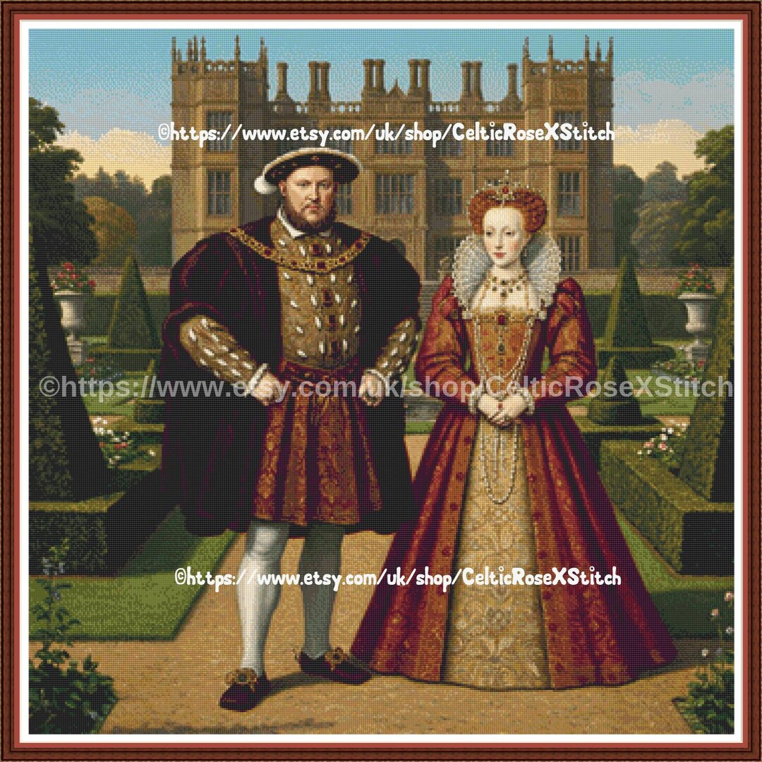 Henry VIII and Elizabeth I - PDF Digital Cross Stitch Pattern DMC Floss ...