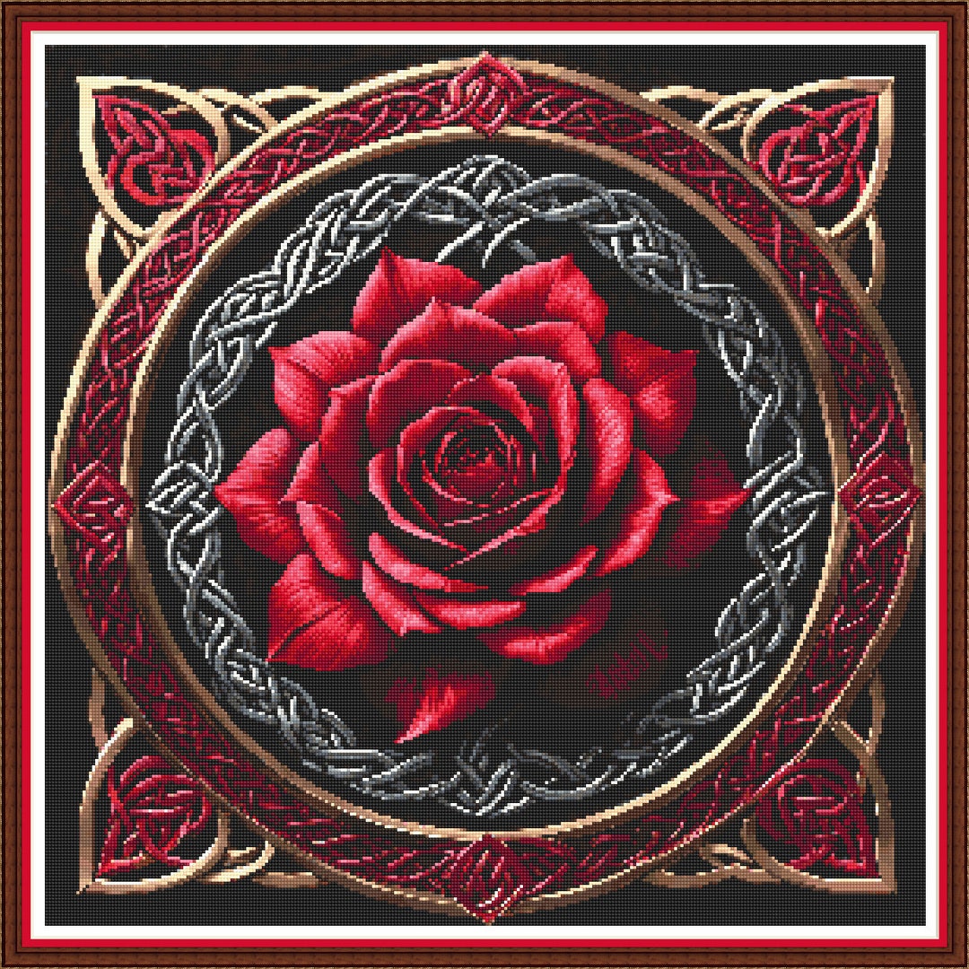 Celtic Rose Knot - PDF Digital Cross Stitch Pattern Gothic Rose - DMC ...